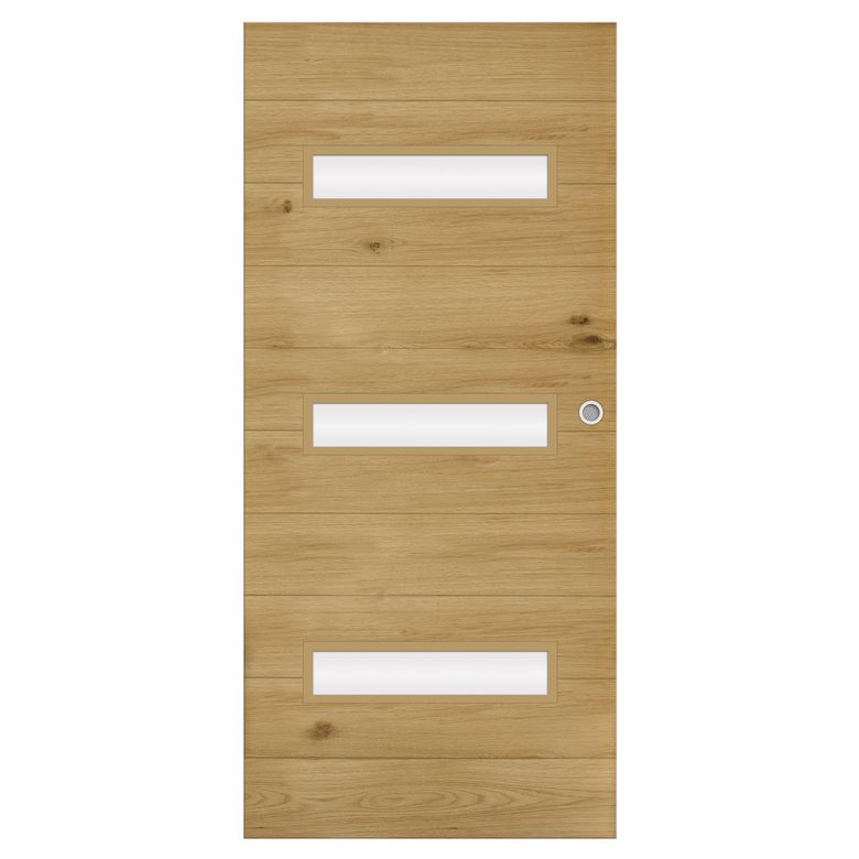 "Porte coulissante vitrée NAIADE chêne plaqué - Lapeyre